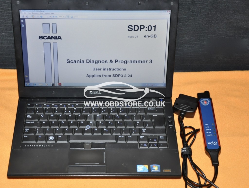 HGV Scania Diagnostics Kit – VCI3 SDP3 with Laptop - OBD STORE